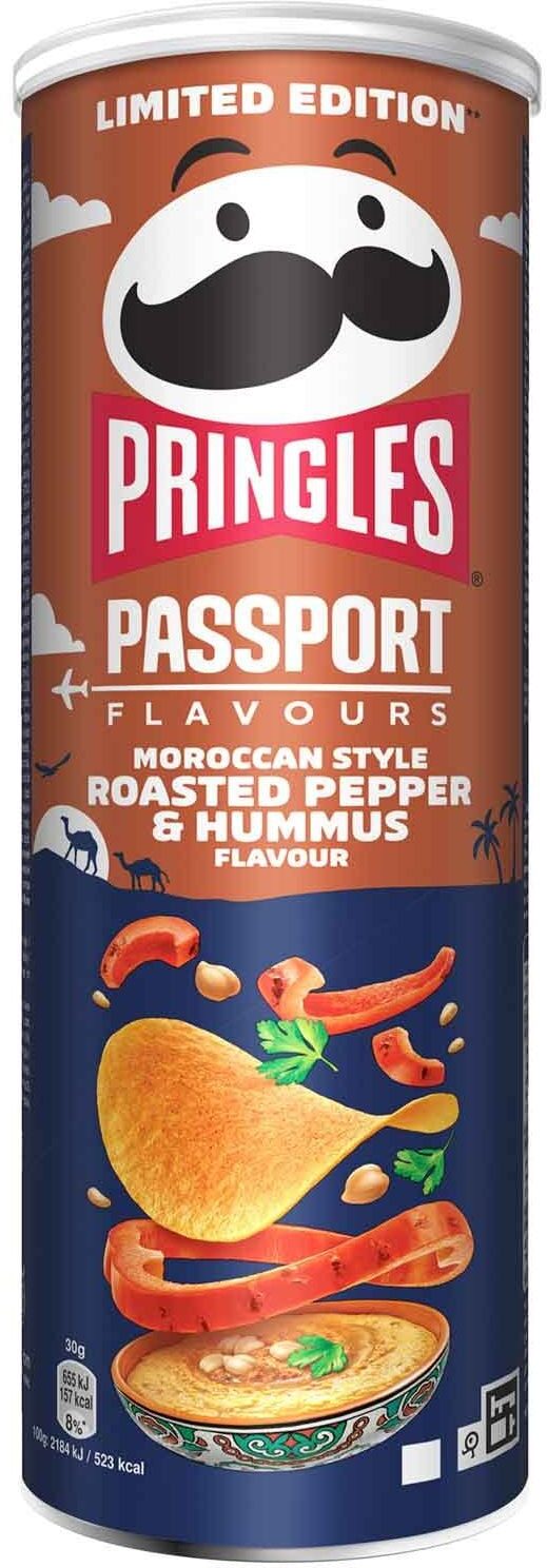 Pringles Passport Flavours - MOROCCAN STYLE ROASTED PEPPER & HUMMUS Fl ...
